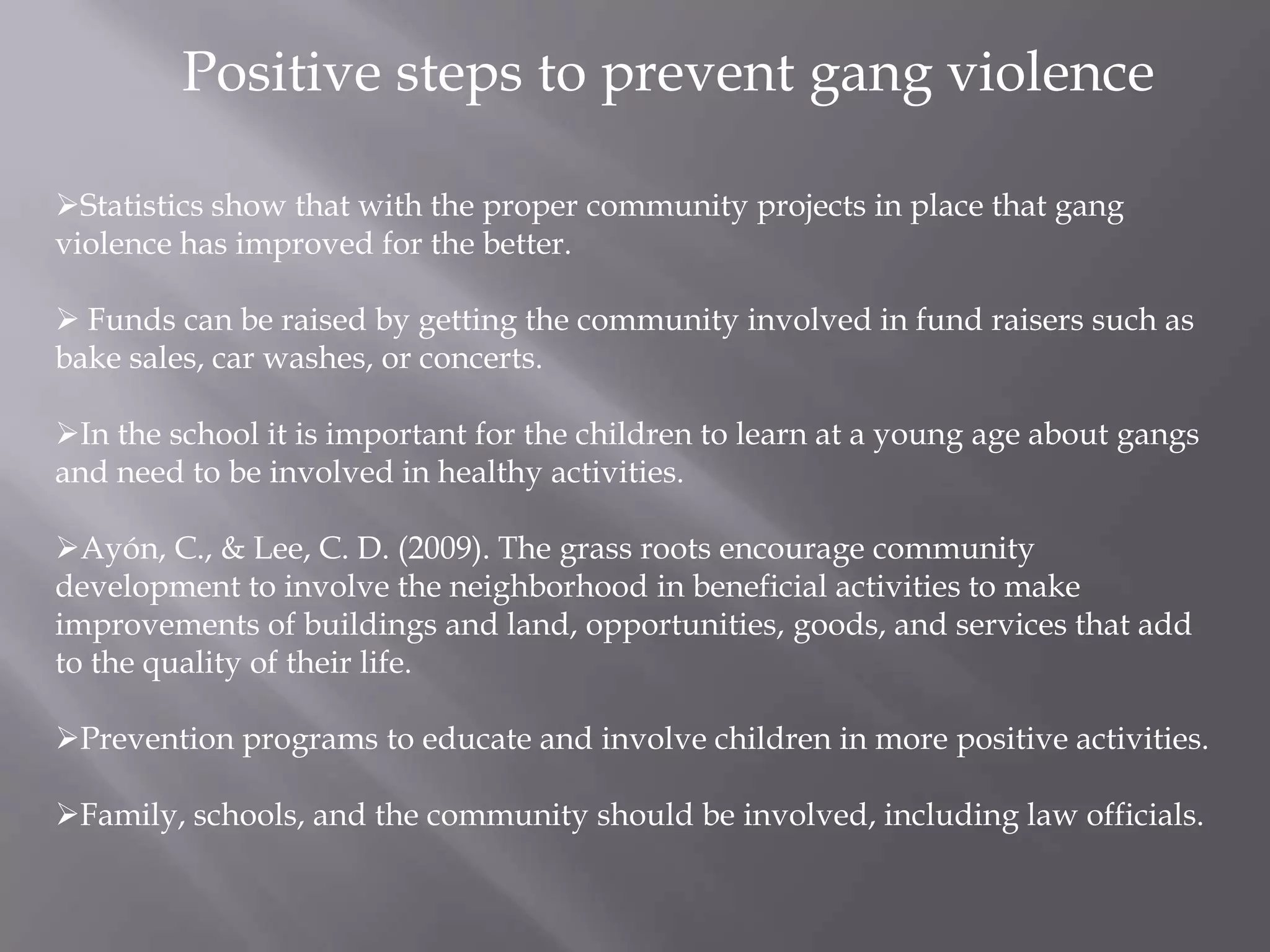 Gang violence in our neighborhoods, (what | PPTX