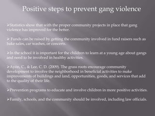 Gang violence in our neighborhoods, (what | PPTX