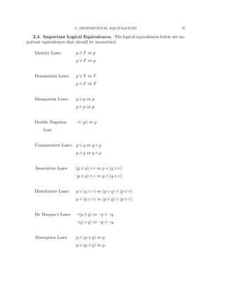[gaNita] 2. Propositional Equivalences [math.fsu.edu].pdf | Chemistry | Science
