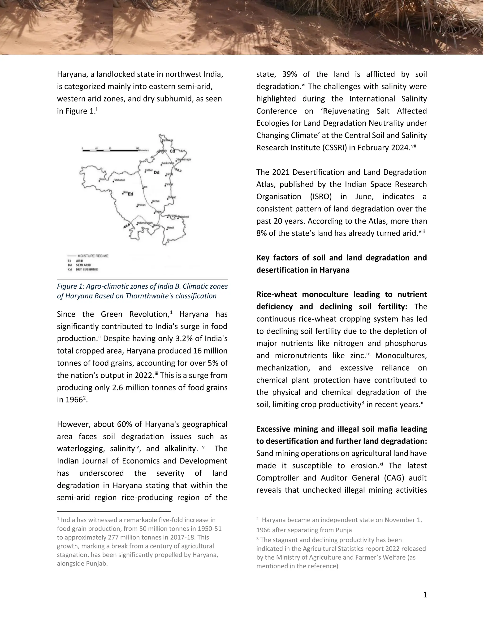 Brief on Soil and Land Degradation in Haryana | PDF