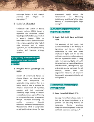 Brief on Soil and Land Degradation in Haryana | PDF