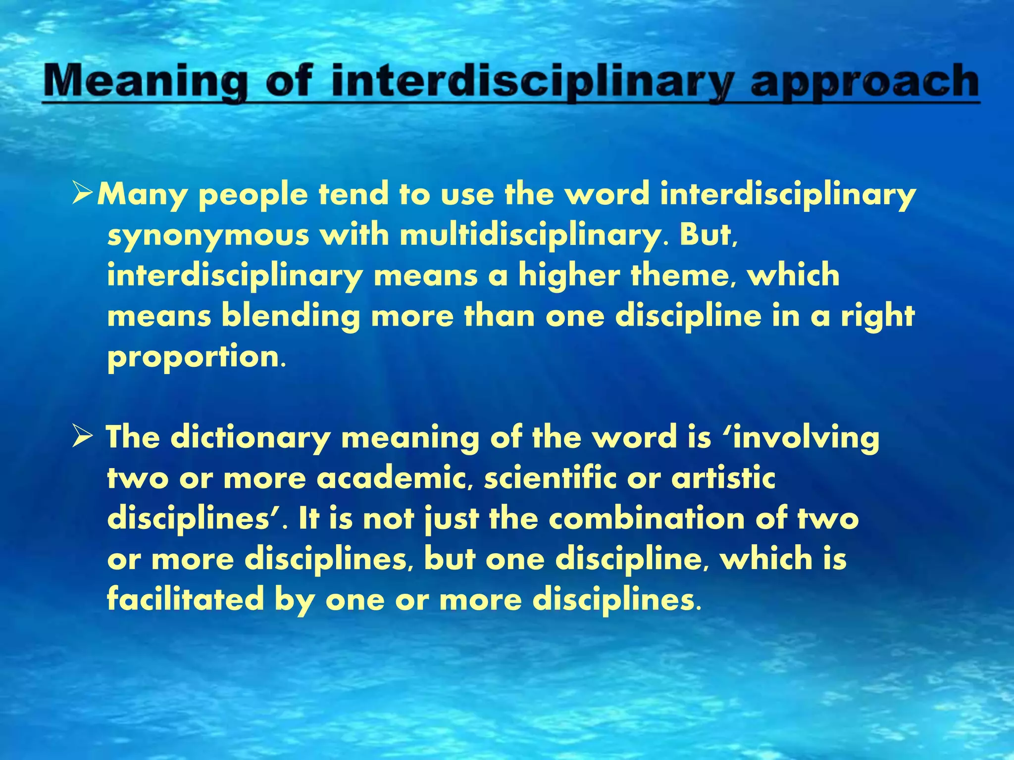 Interdisciplinary approach in mathematics | PPTX