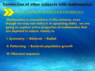 Interdisciplinary approach in mathematics | PPTX