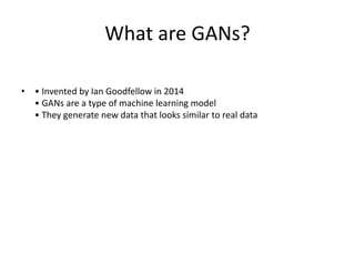 Generative Adversarial Network ppt for beginners . | PPTX