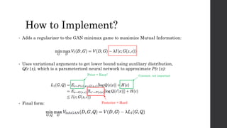 InfoGAN and Generative Adversarial Networks | PPT