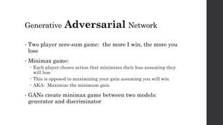 InfoGAN and Generative Adversarial Networks | PPT