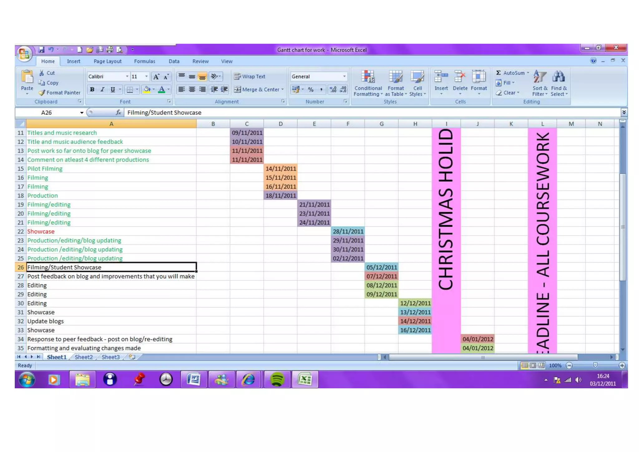 Gant chart update 5th dec | DOCX
