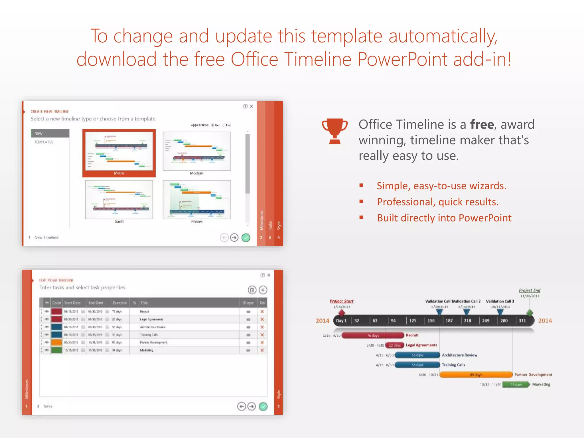 Editable PowerPoint Gantt chart timeline template for project ...