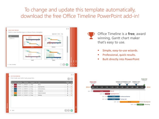 Gantt chart template editable in PowerPoint | PPTX
