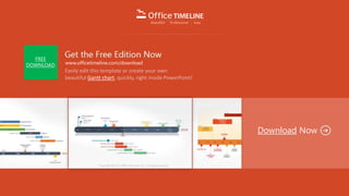 Gantt chart template editable in PowerPoint - wide screen | PPT