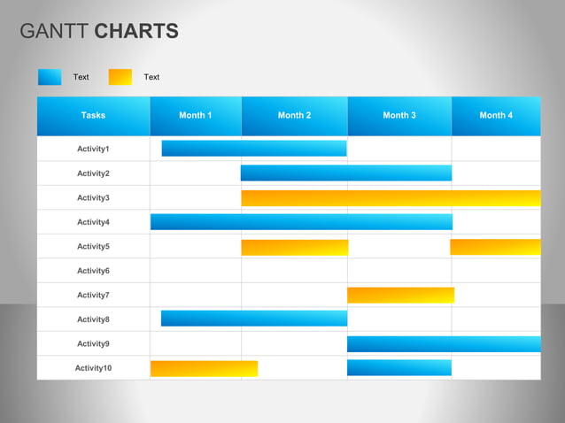 Gantt Charts (for PowerPoint and Google Slides) | PPTX | Computer ...