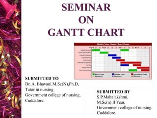 GANTT CHART nursing Management for Msc nursing | PPTX