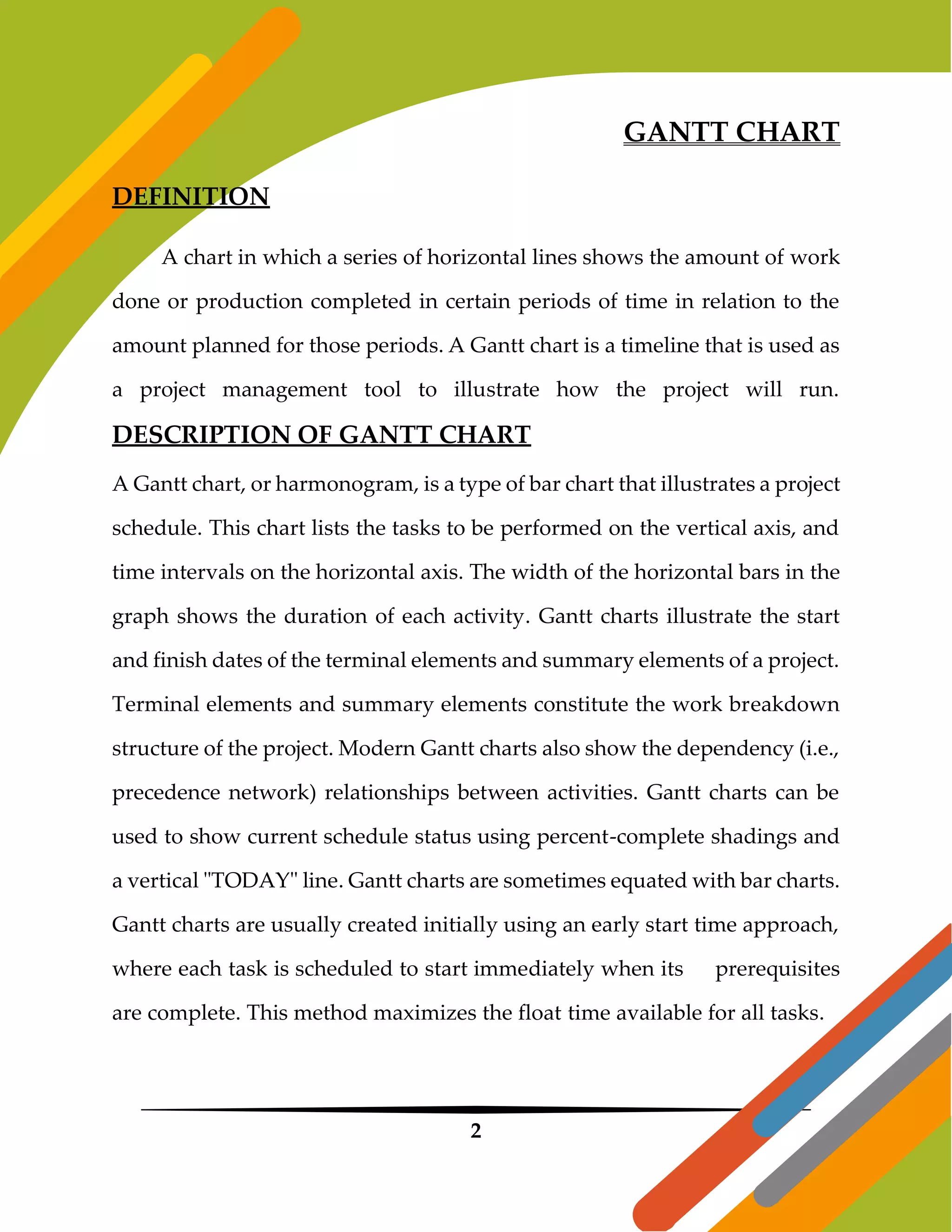 Gantt Chart Description | PDF