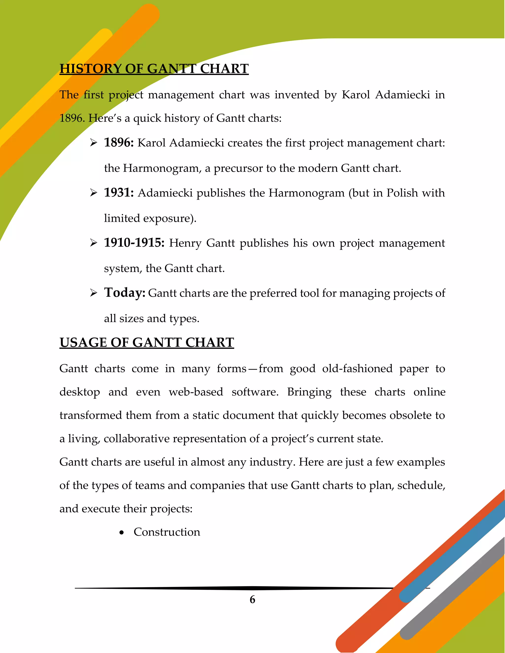 Gantt Chart Description | PDF