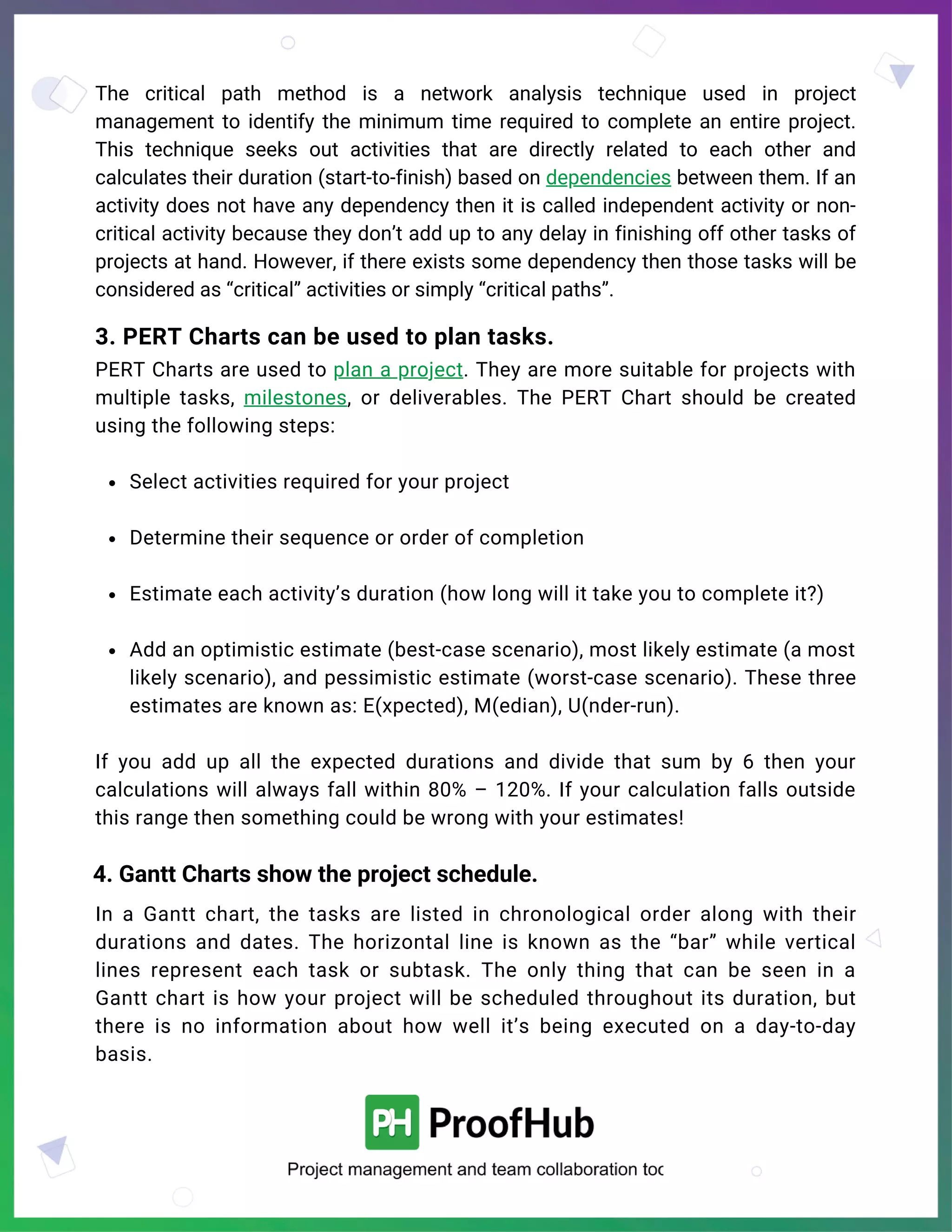 Gantt Charts and PERT# Charts: Different But Not So Different | PDF