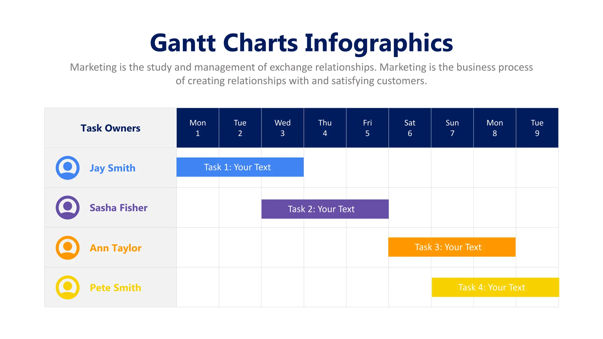 Gantt Charts Infographics for business owners | PPTX