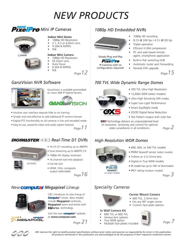 Computar Ganz Catalog | PDF