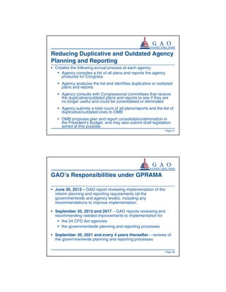 GPRA Modernization Act Overview (GAO-Benjamin Licht) | PDF