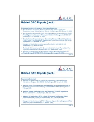 GPRA Modernization Act Overview (GAO-Benjamin Licht) | PDF