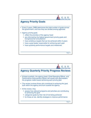 GPRA Modernization Act Overview (GAO-Benjamin Licht) | PDF