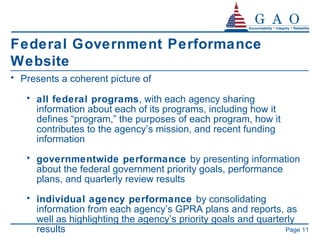 GAO GPRA Modernization Act Overview | PPT