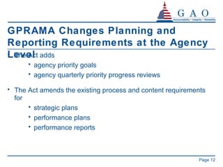 GAO GPRA Modernization Act Overview | PPT