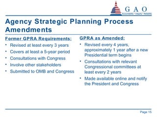 GAO GPRA Modernization Act Overview | PPT