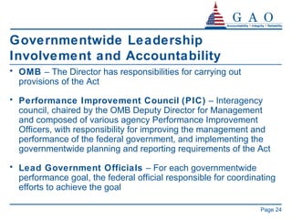 GAO GPRA Modernization Act Overview | PPT