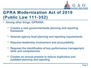 GAO GPRA Modernization Act Overview | PPT
