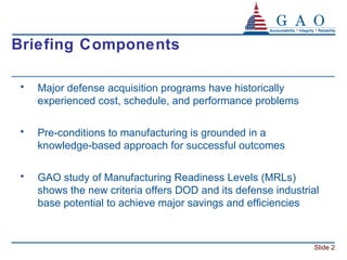 GAO Manufacturing Presentation | PPT