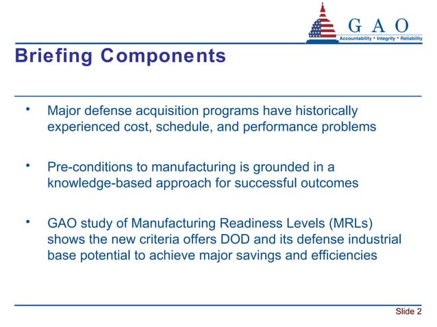 GAO Manufacturing Presentation | PPT