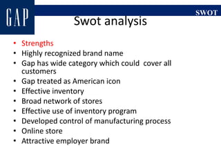 Gap inc swot store