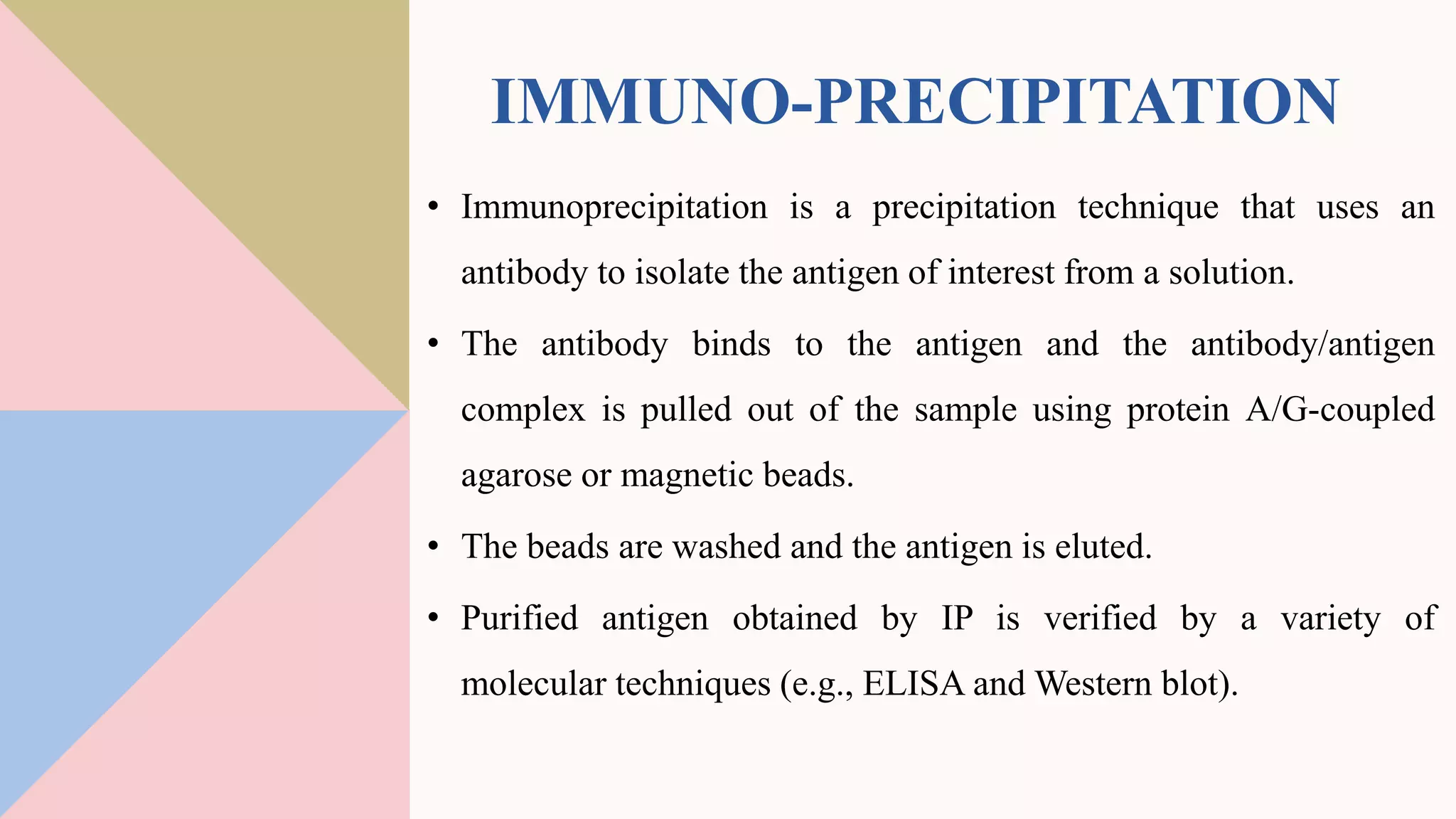 Immunoprecipitation and Coimmunoprecipitation | PPTX
