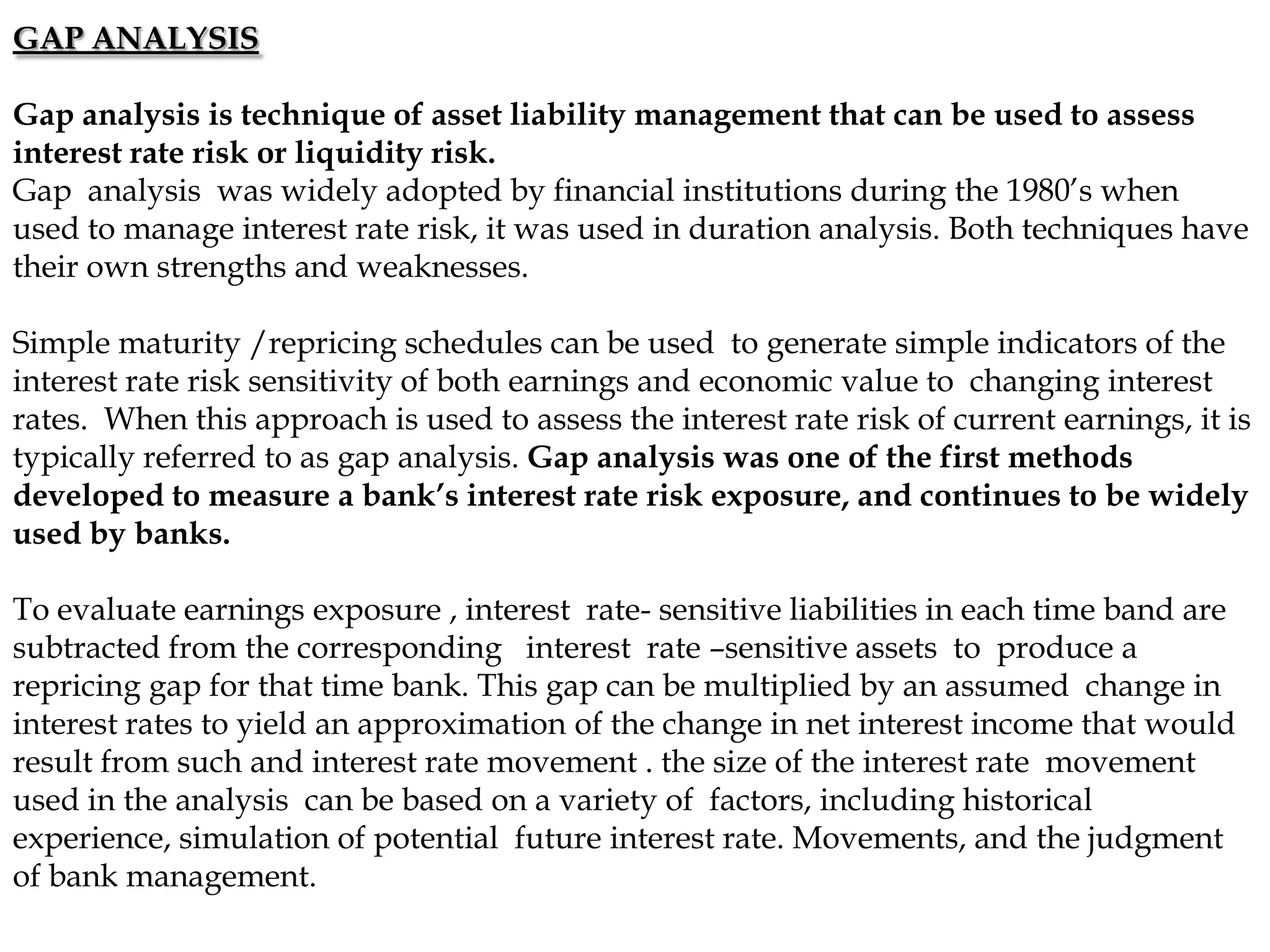 Gap analysis in banks | PPTX