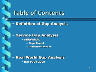 GapAnalysis in Manufacturing System Management | PPT