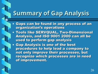 GapAnalysis in Manufacturing System Management | PPT