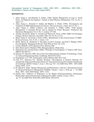 Gap analysis for implementing tqm | PDF