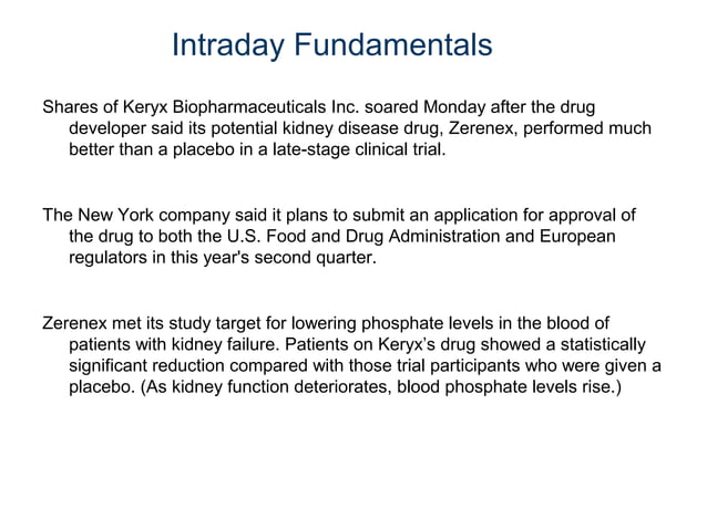 Gap and Go Trade in KERX - The PlayBook Webinar Series | PPT