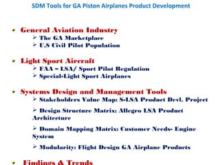 Systems Design and Management Tools for GA Airplanes Product ...