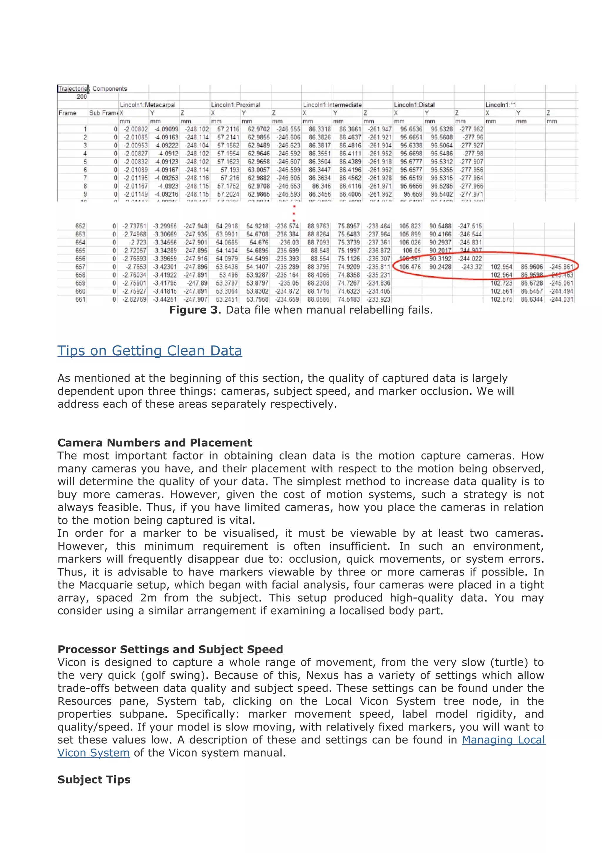 Gap filling - Vicon Nexus tutorial | DOC