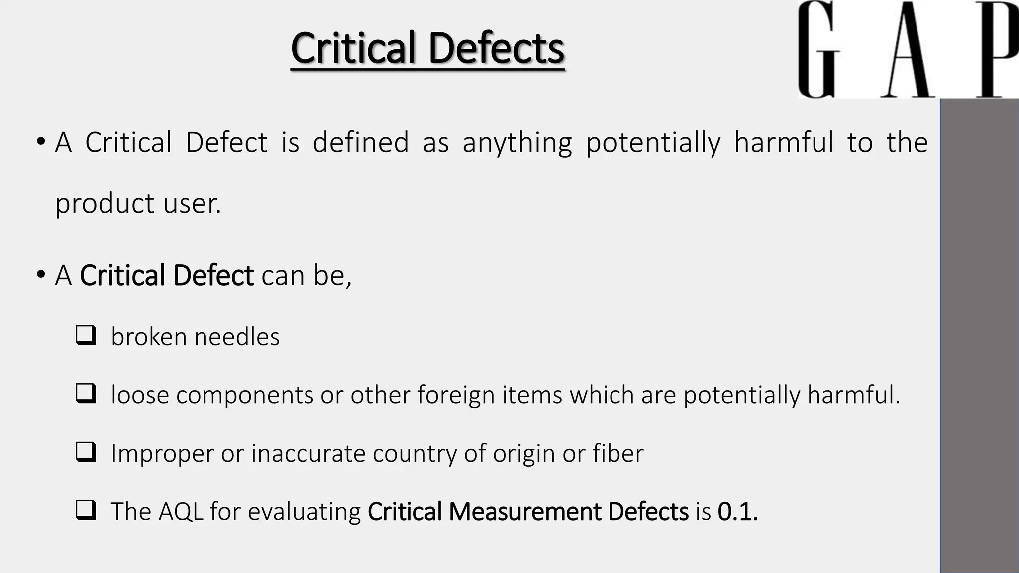 Gap inc. quality assurance manual | PPTX