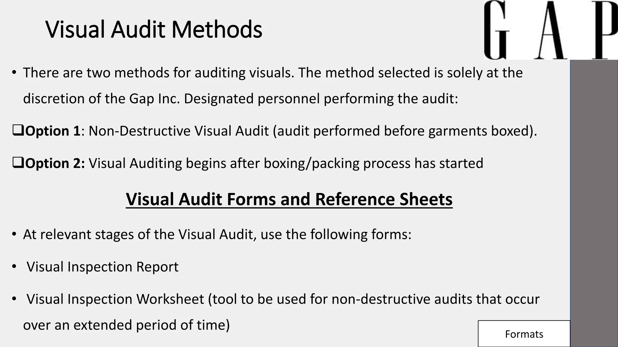 Gap inc. quality assurance manual | PPTX