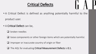 Gap inc. quality assurance manual | PPTX