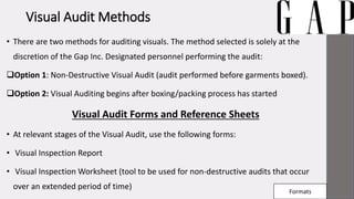 Gap inc. quality assurance manual | PPTX