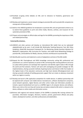 (GAPMIL) FRAMEWORK AND PLAN OF ACTION FOR THE GLOBAL ALLIANCE FOR ...