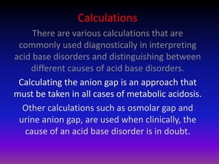 Gaps in acid base balance in icu | PPTX