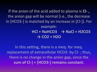 Gaps in acid base balance in icu | PPTX