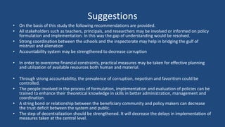 Gaps in education policy implementation presentation | PPT