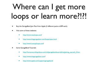 Garage Band | PPT | Music | Entertainment