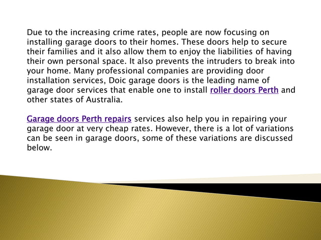 Garage doors perth | PPT